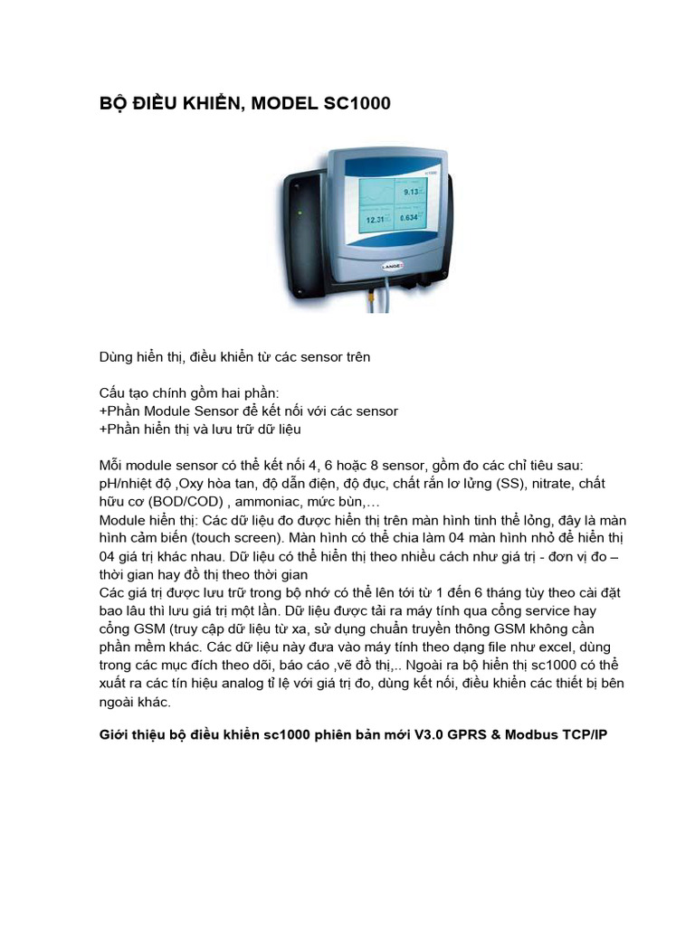 BỘ ĐIỀU KHIỂN, MODEL SC1000 | PDF