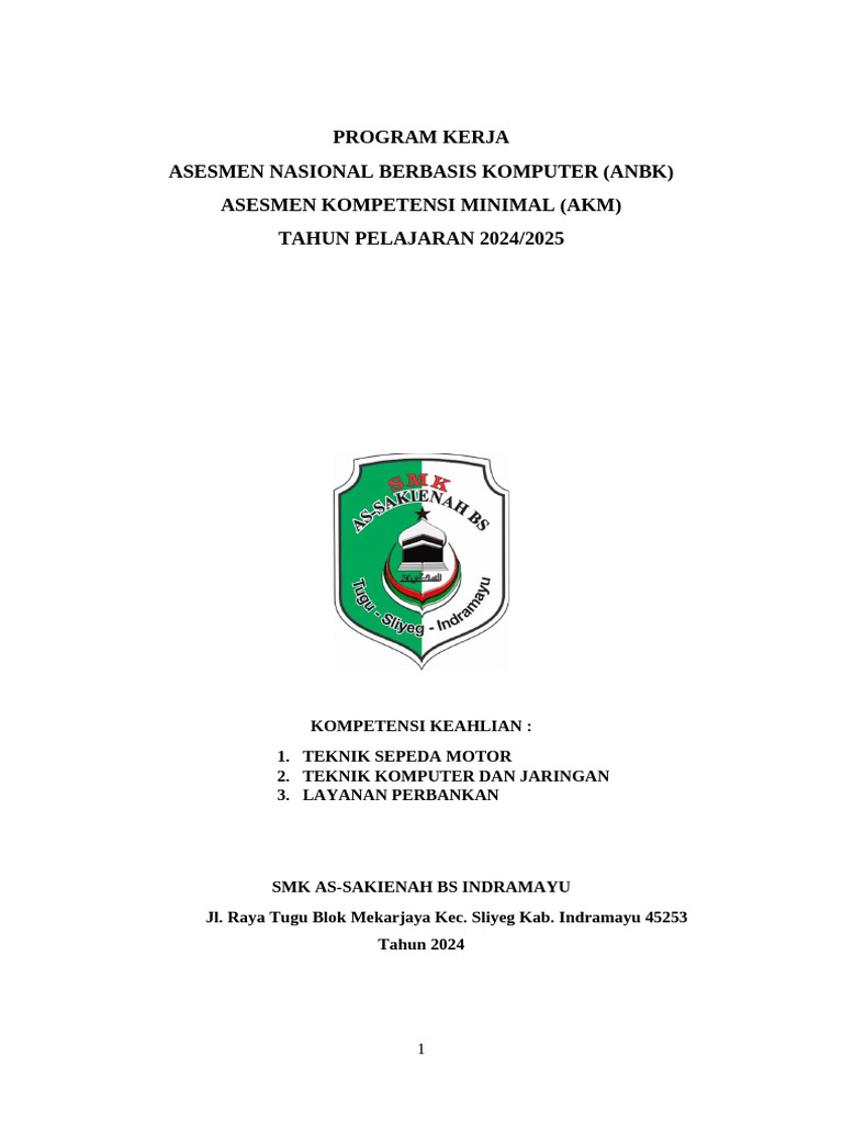 Program Kerja Anbk 2024 | PDF