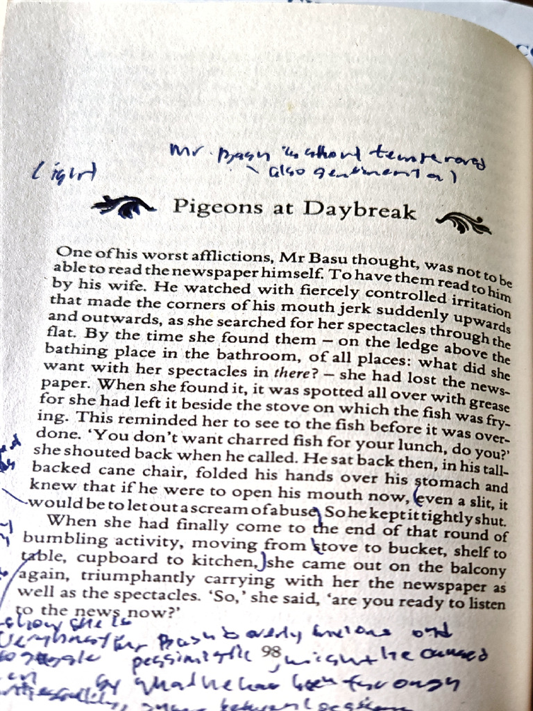 Anita Desai Pigeons at Daybreak | PDF