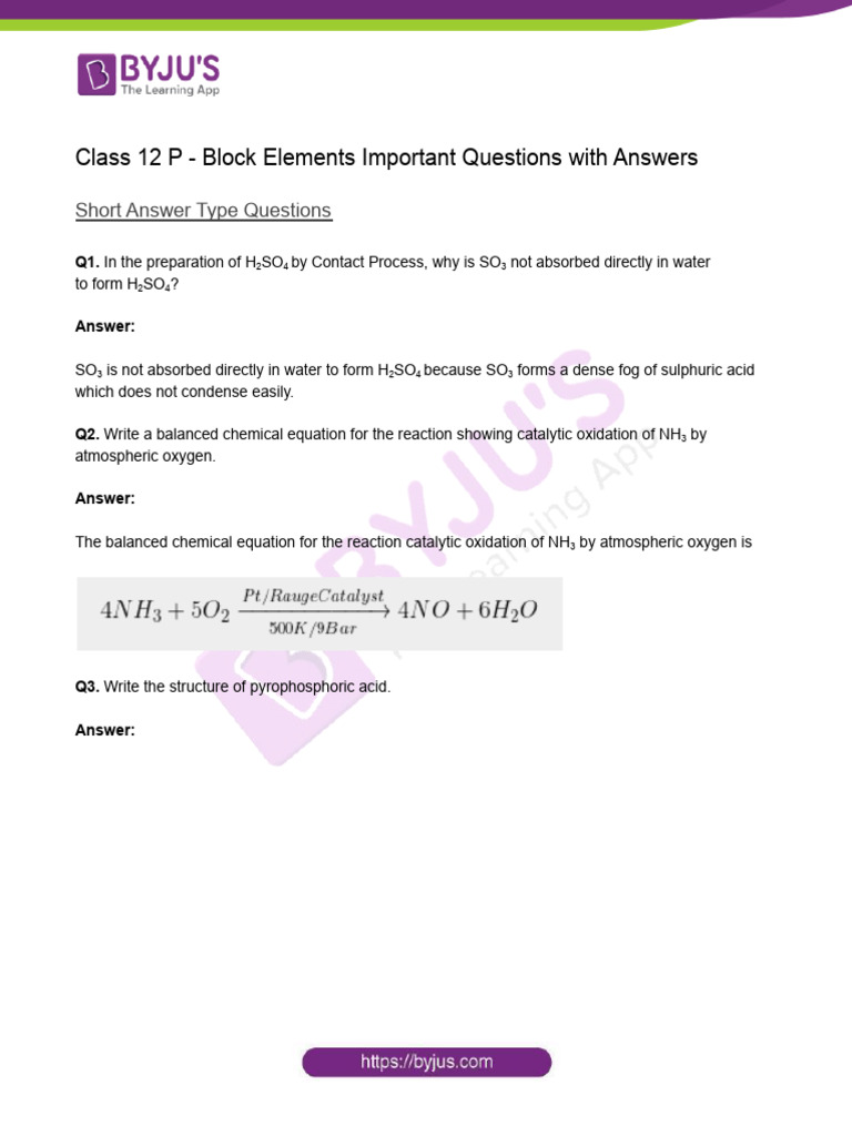Chapter 7 P Block Elements | PDF