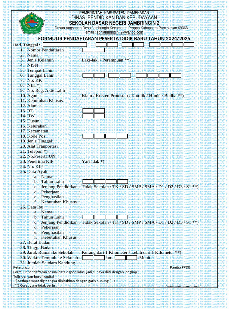 Formulir PPDB | PDF