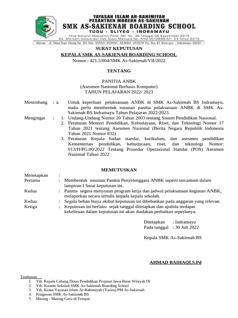 Surat Keputusan | PDF