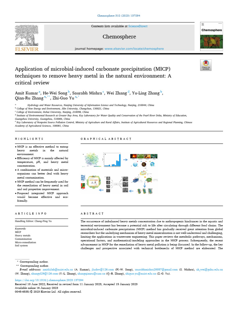 Application of Microbial-Induced Carbonate Precipitation (MICP ...