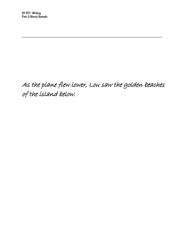 B1 PET Writing Part 2 (Story) - Sample Question and Answer | PDF