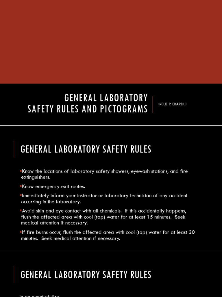 General Laboratory Safety Rules and Pictograms | PDF | Toxicity | Corrosion