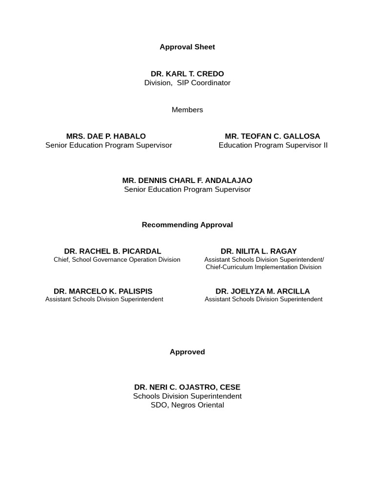 SIP Approval Sheet | PDF