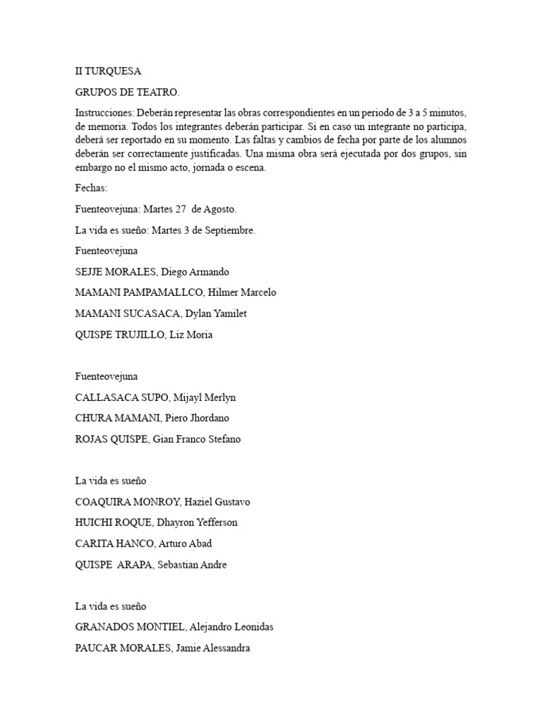 Grupos Teatro Turquesa | PDF