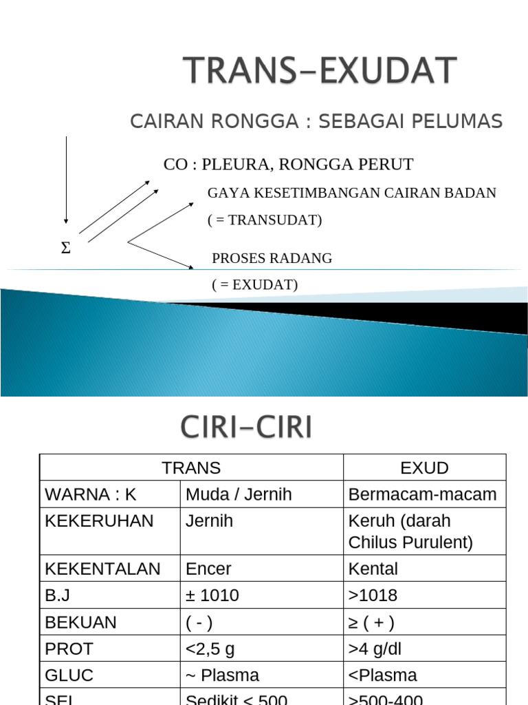 Trans Exudat | PDF