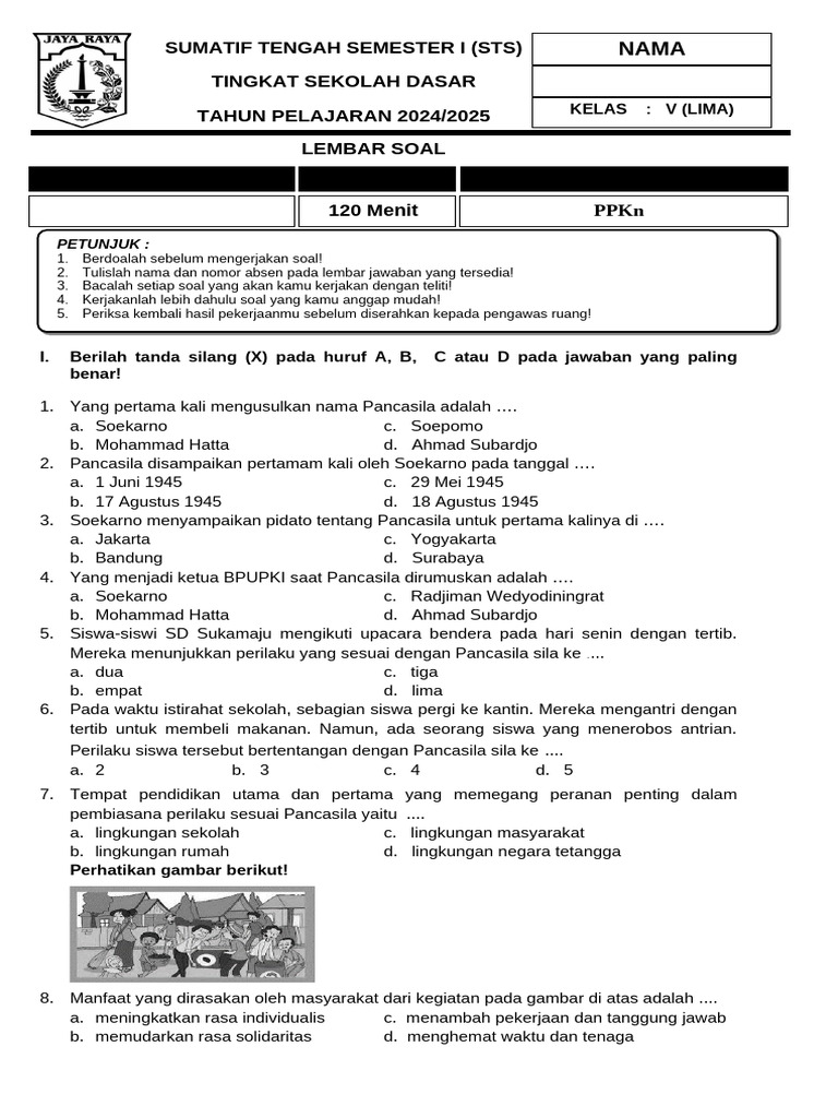 ASESMEN TENGAH SEMESTER I PKKN | PDF