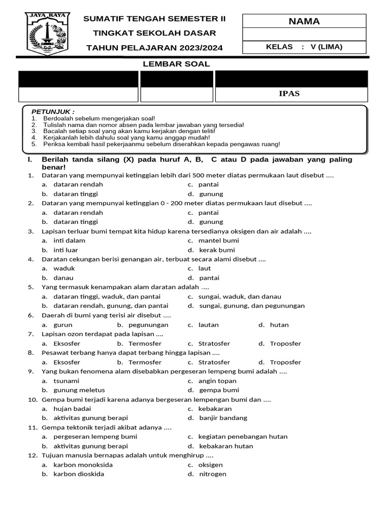Asesmen Tengah Semester Ii - Ipas | PDF