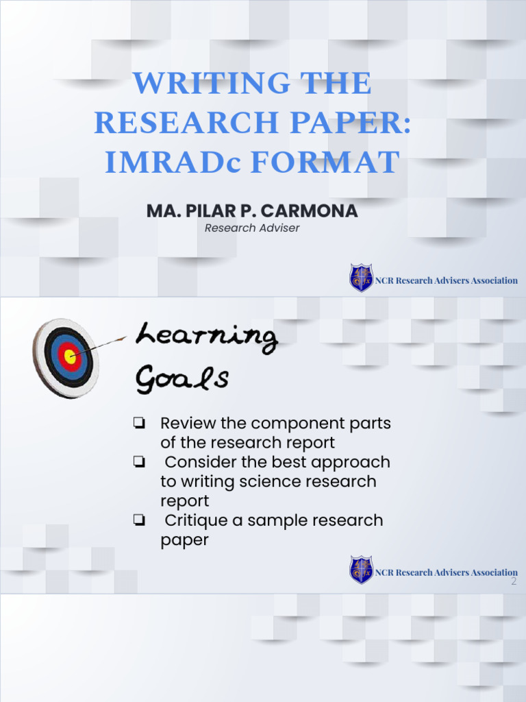 Writing The Research Paper - IMRADc Format | PDF