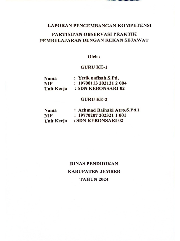 Teman Sejawat Yetik | PDF