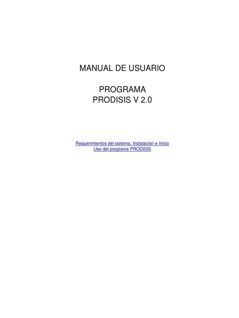Prodisis Manual | PDF | Microsoft Windows | Windows 2000