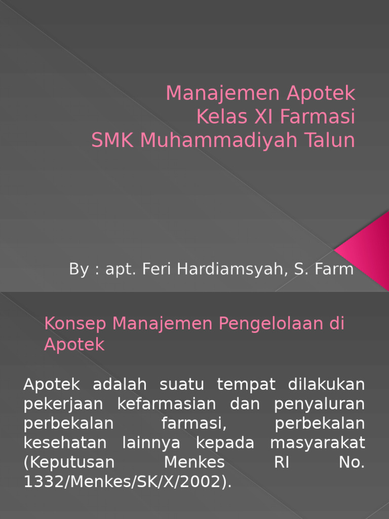 Manajemen Apotek | PDF