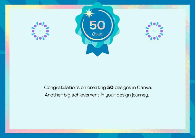 Canva 50 Design Milestone Badge | PDF