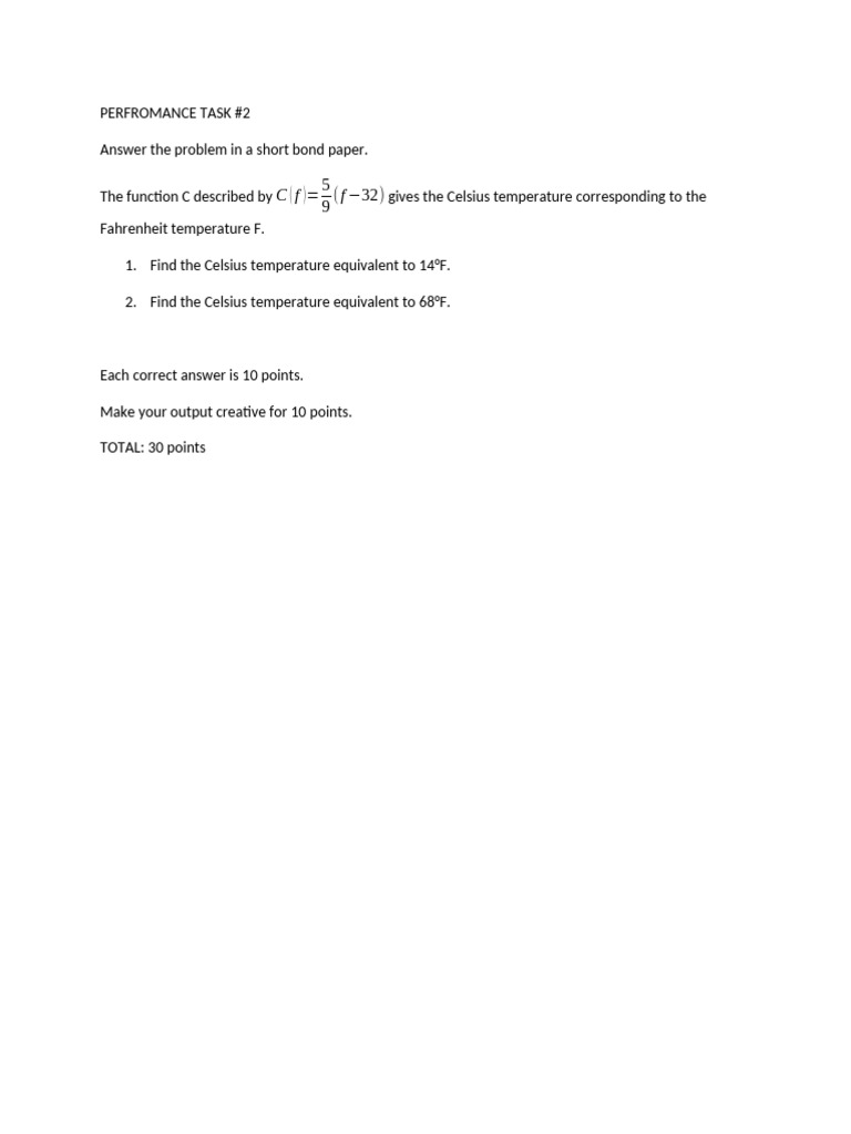 Perfromance Task 2 | PDF