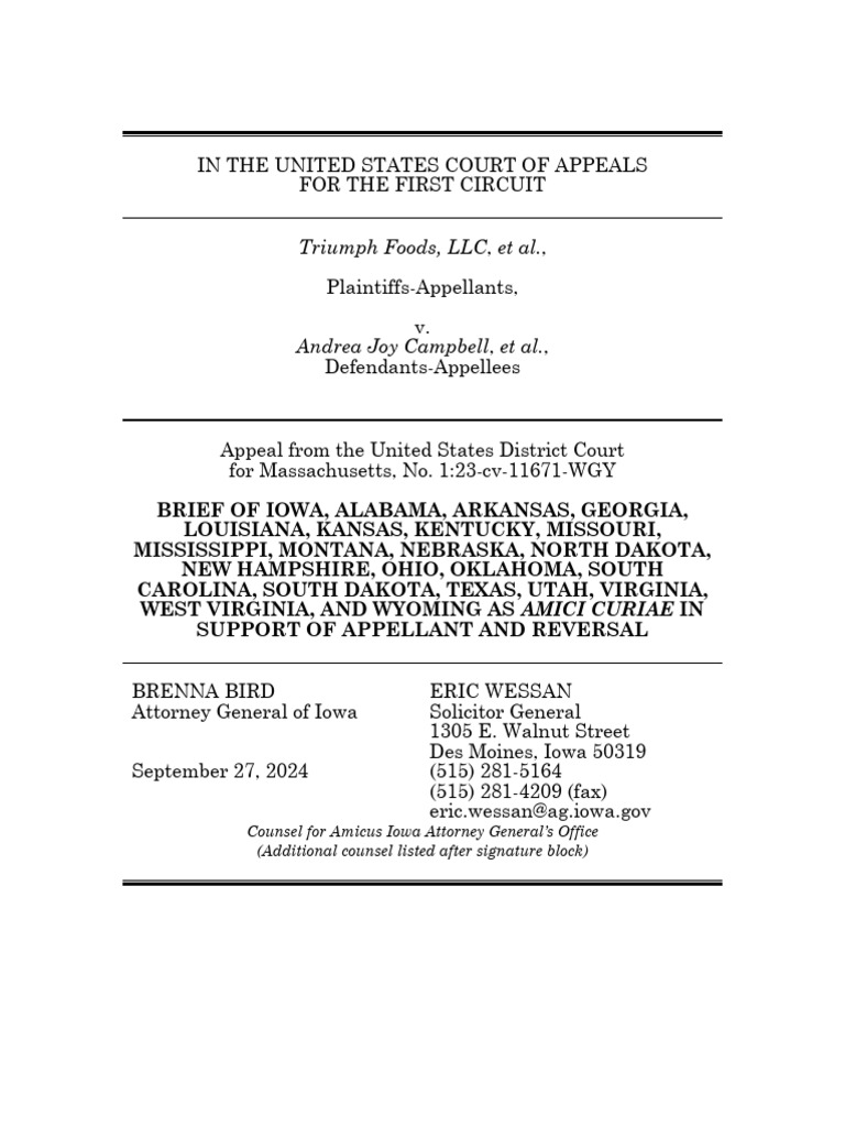 Triumph Foods Brief - As Filed | PDF