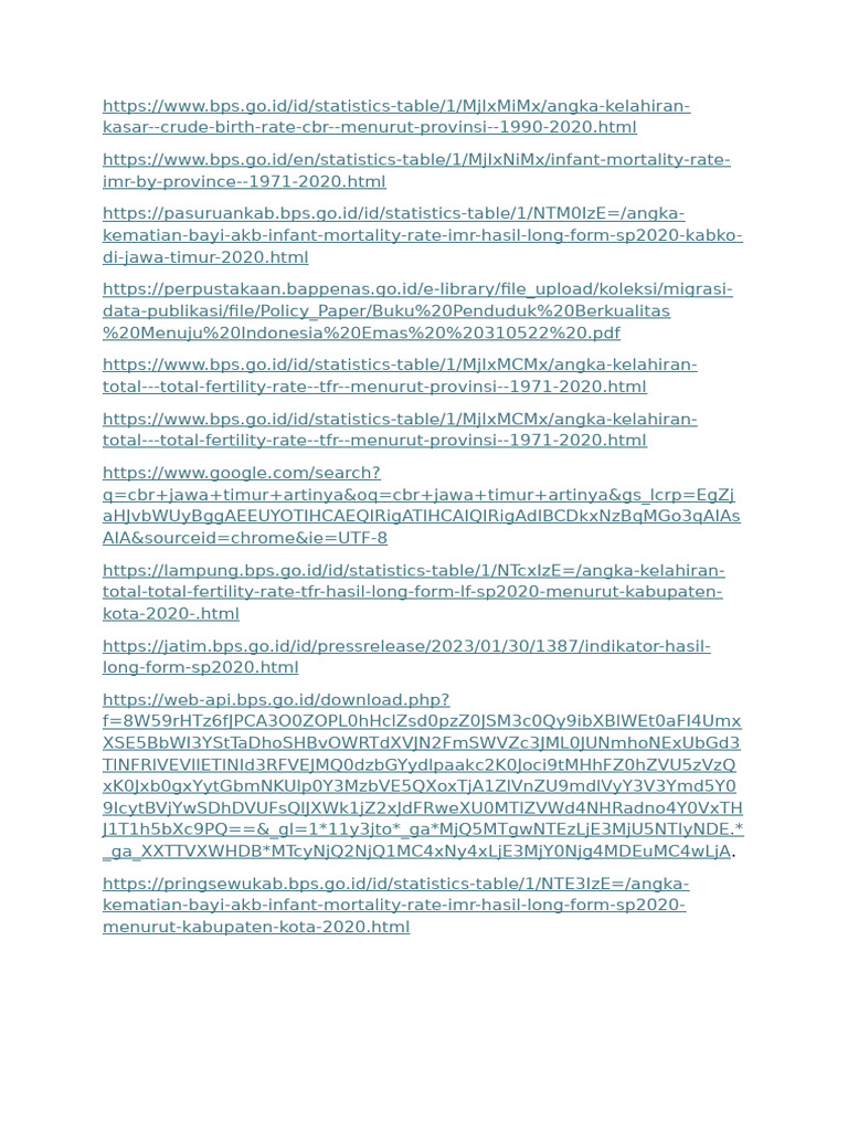 Mentah Kependudukan | PDF