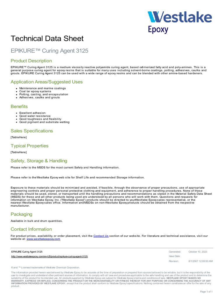 TDS Epikure 3125 | PDF