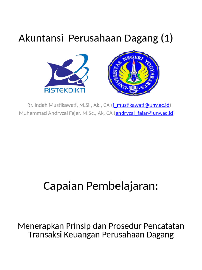 AKUNTANSI Dagang KB1.1 | PDF
