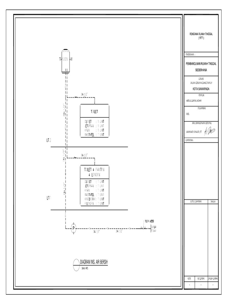 Gambar Rencana Dan Perhitungan Sistem Sanitasi-3 | PDF