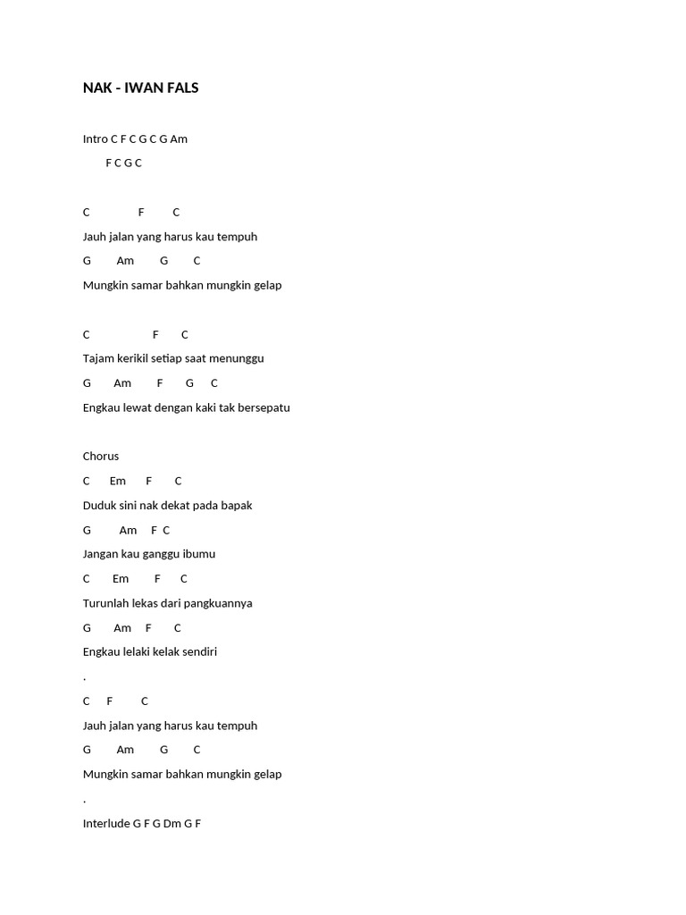 Nak - Iwan Fals | PDF