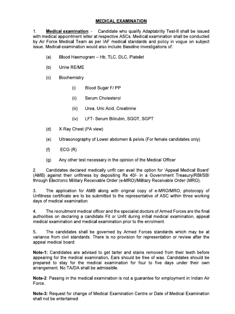 Medical Examination | PDF