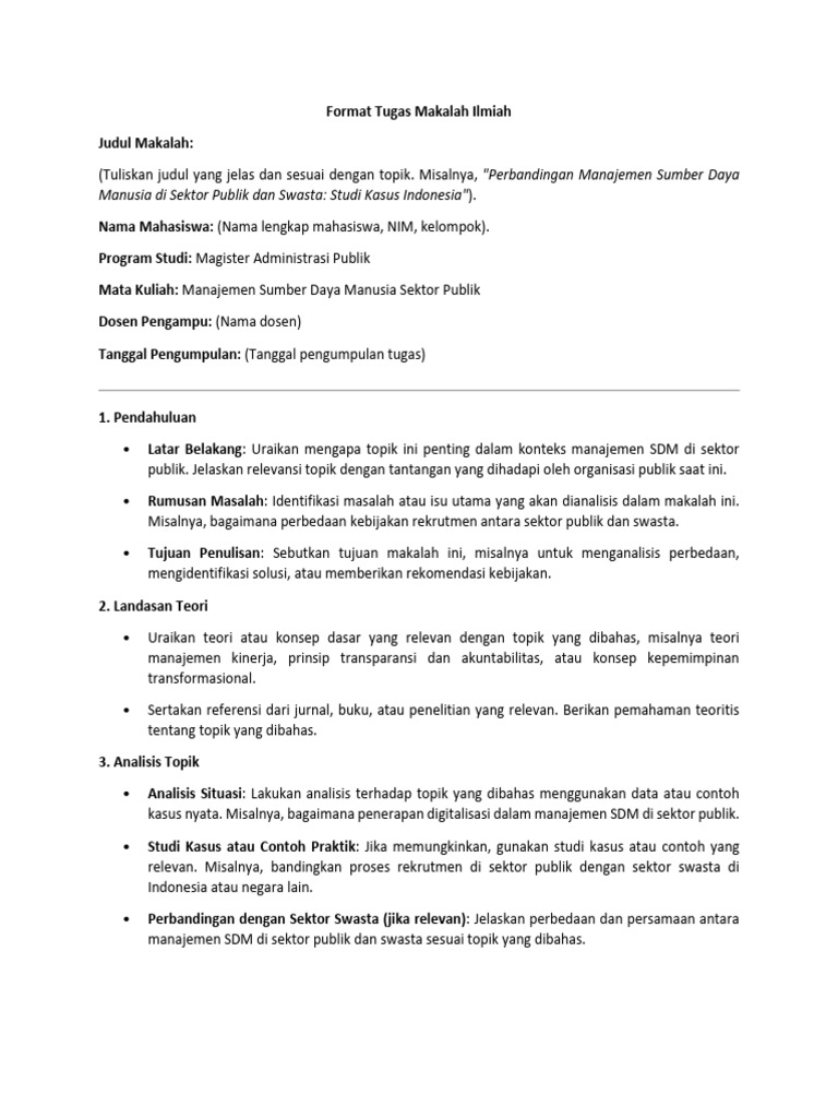 Format Tugas Makalah Ilmiah | PDF