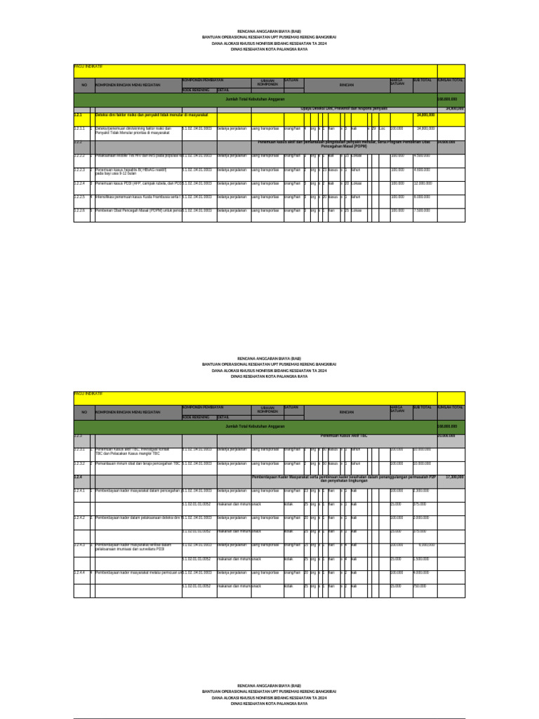 RAB 2025 Kereng Bangkirai Usulan Upaya Preventif Deteksi Dini (Promkes Dan Pis PK) | PDF