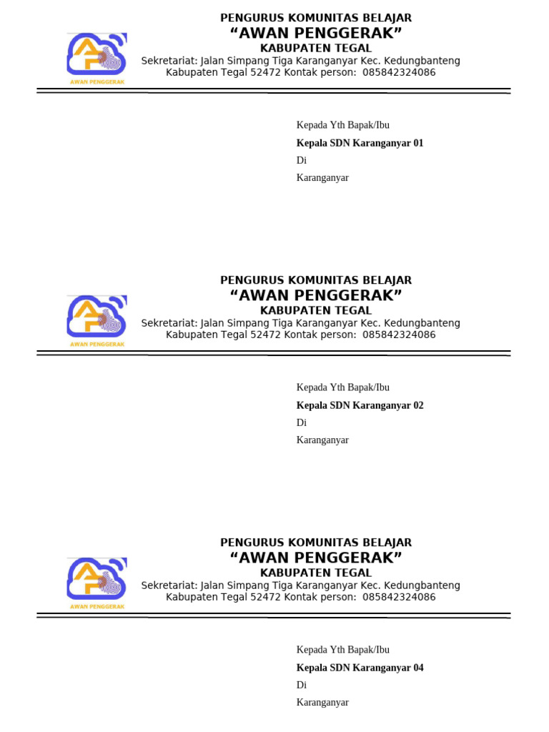 FORMAT Amplop Besar | PDF