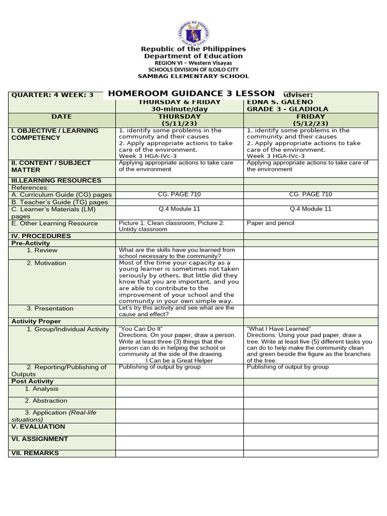 Q4-W3-Homeroom Guidance 3 LP | PDF | Learning | Cognition