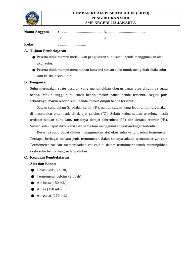 Lkpd Pengukuran Suhu Pdf