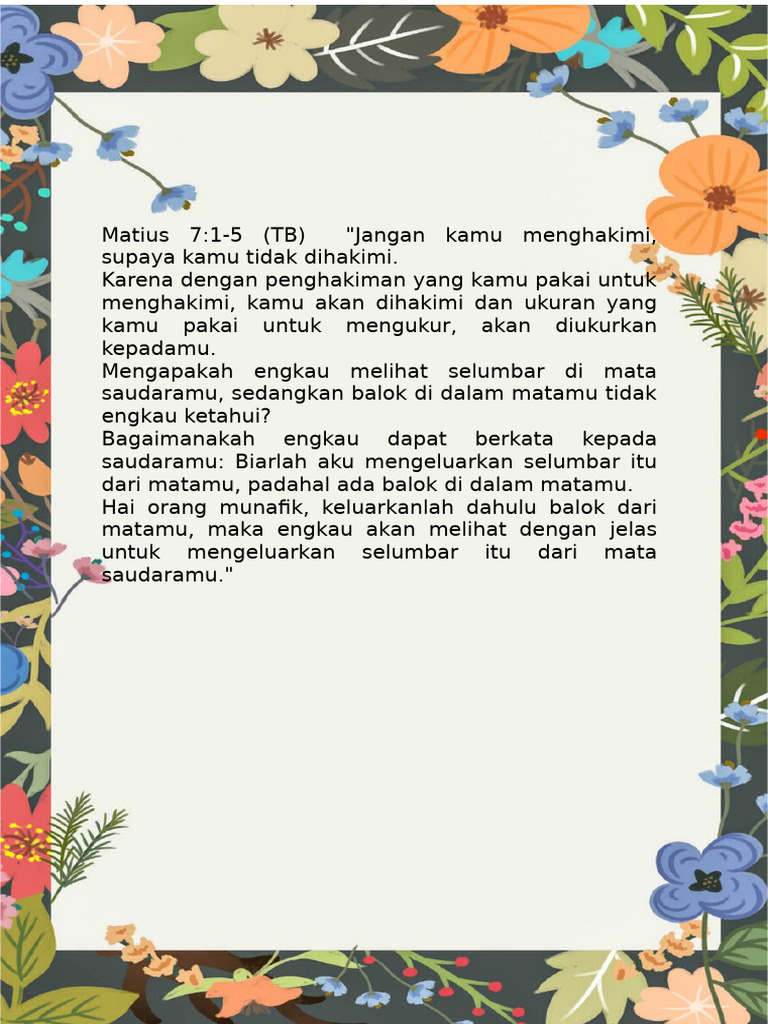 Matius 7 1,5 | PDF