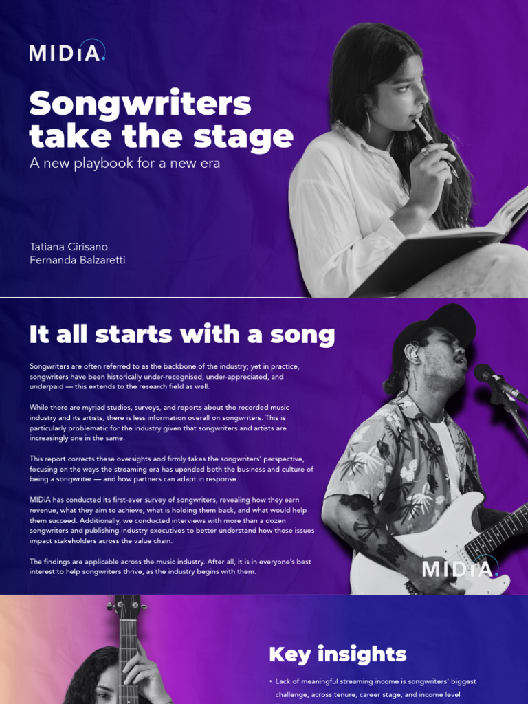 Songwriters Take The Stage MIDiA Research | PDF