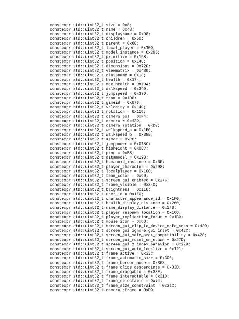 Roblox Offsets | PDF