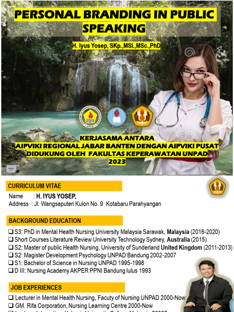 Personal Branding For Public Speaking Iyus Yosep | PDF