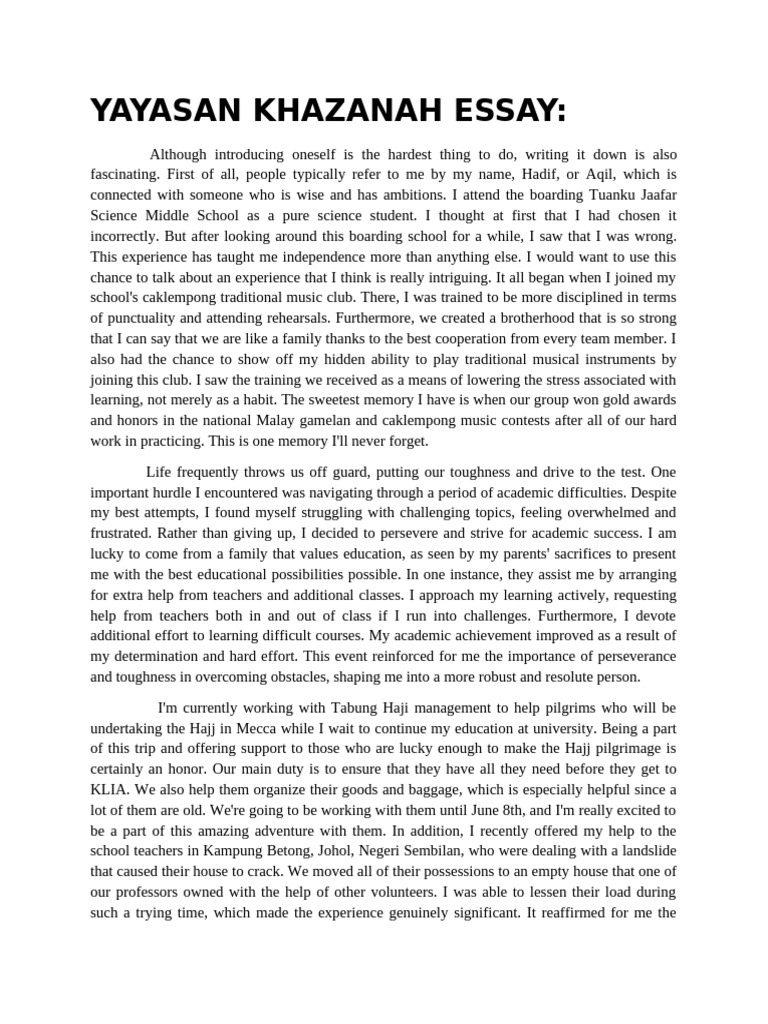 Essay For Scholar Interview - Netty 2 | PDF