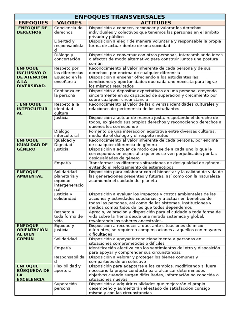 Enfoques Transversales | PDF