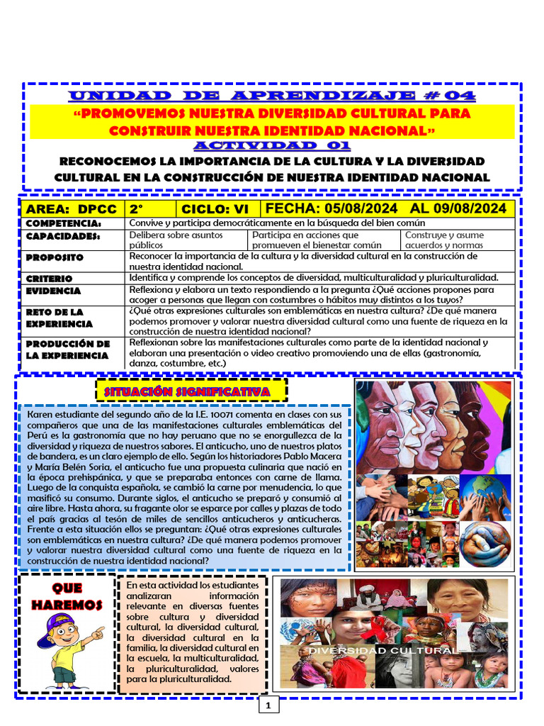 Actividad 1 DPCC 2° Unidad 4 | PDF
