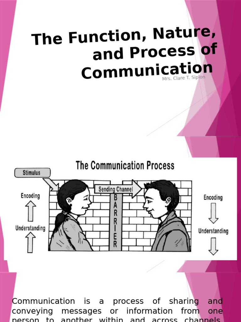Nature, Function and Process of Communication | PDF | Communication ...