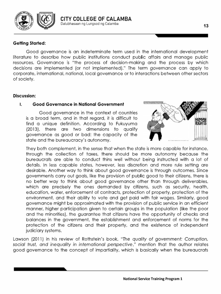 Module 1 - Citizenship and Good Governance | PDF