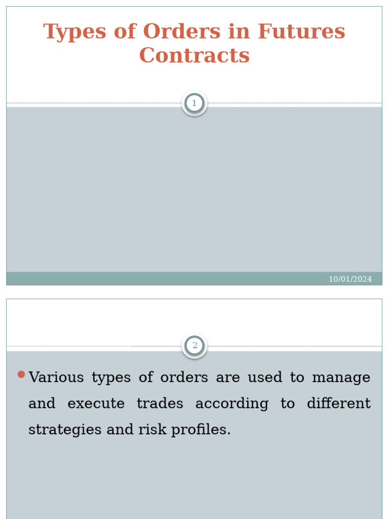 Types of Orders in Futures Contracts | PDF