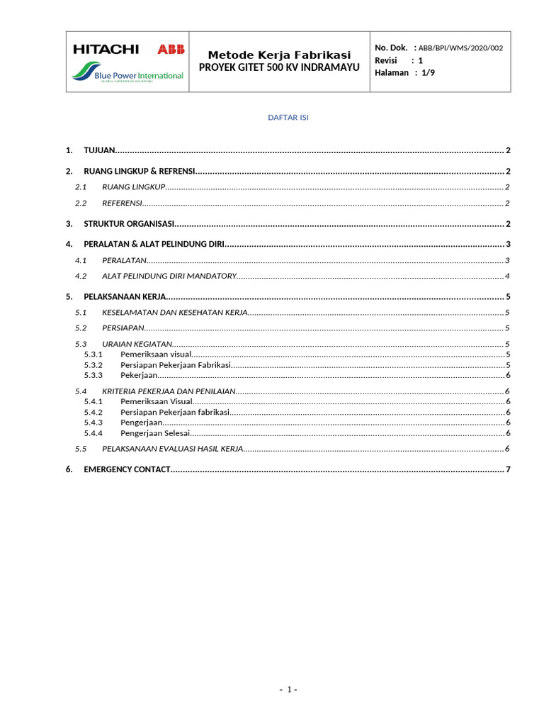 02-Metode Kerja Fabrikasi - Rev01 | PDF