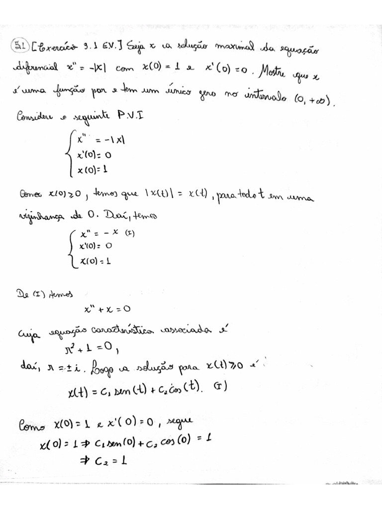 Exercícios EDO (Lista 05) | PDF