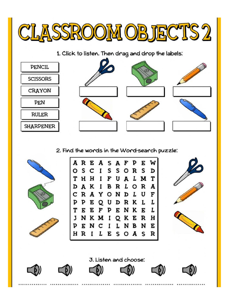 Classroom Objects | PDF