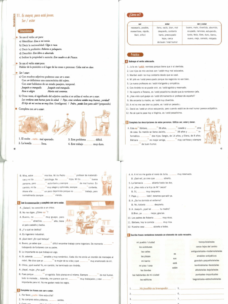 5.3 Ejercicios de Ser y Estar. Preterito Perfecto Compuesto | PDF