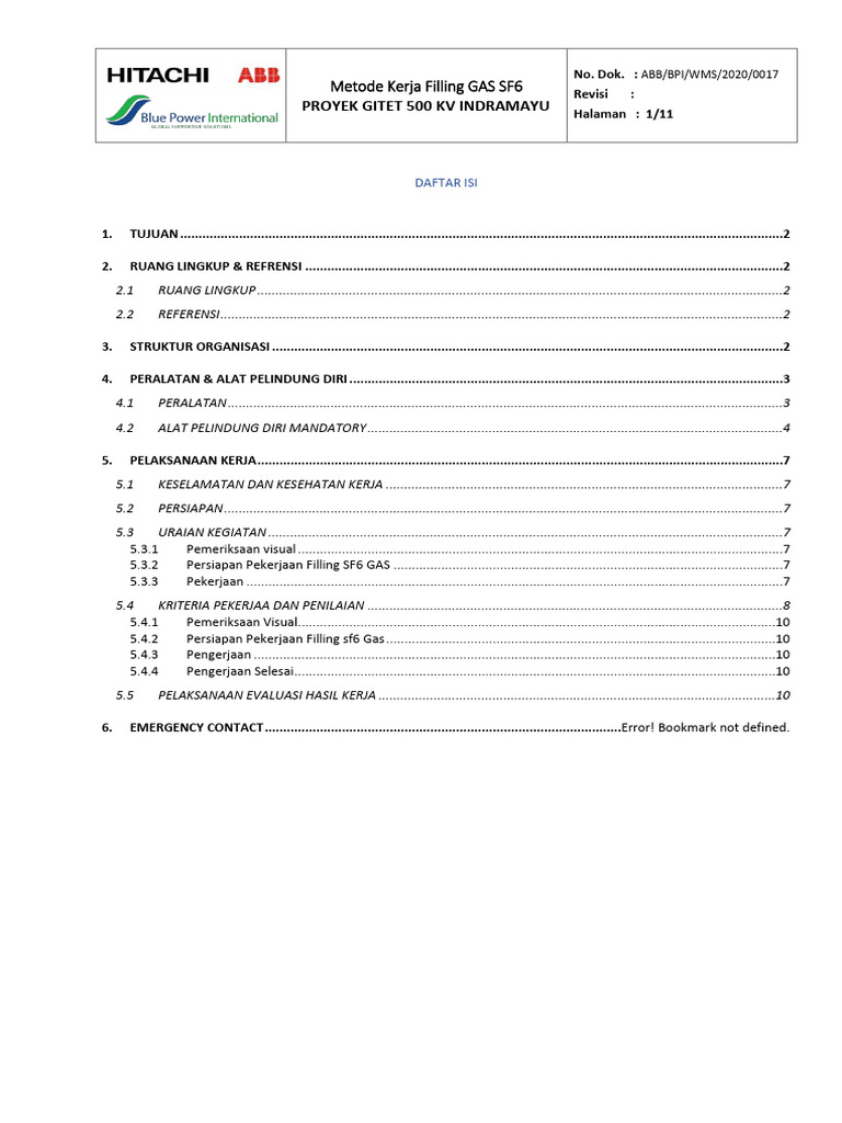 17-Metode Kerja Refiling SF6 Gas | PDF