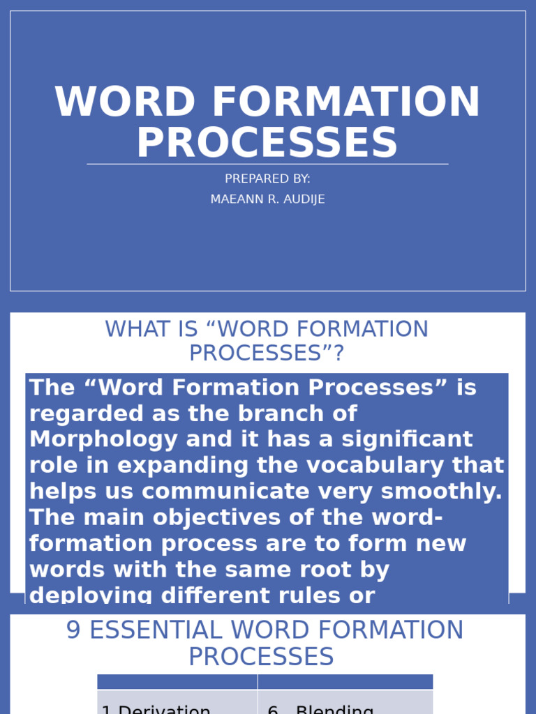 Word Formation | PDF