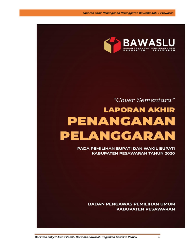 Laporan Akhir PP Bawaslu Pesawarn | PDF