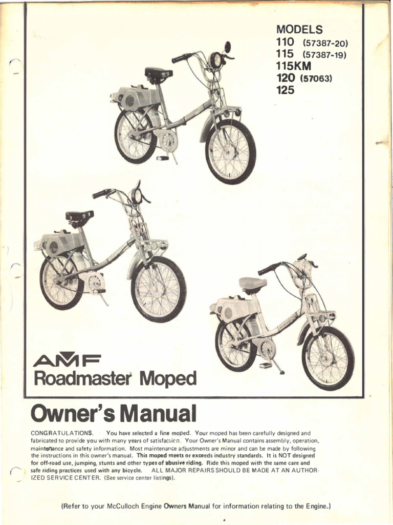 AMF Roadmaster Owners Manual | PDF